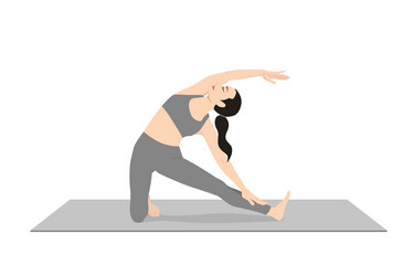 Gate pose toes stretched parighasana Royalty Free Vector