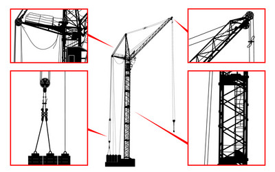 High detailed hoisting crane Royalty Free Vector Image