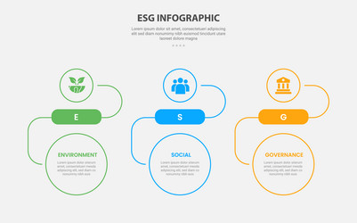 Esg infographic outline style with 3 point Vector Image