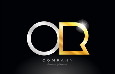 Alphabet letter o r gold logo icon design Vector Image