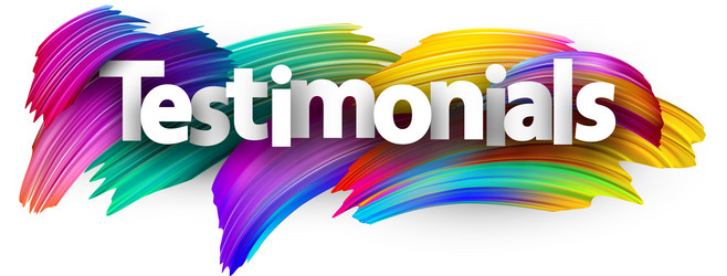 Testimonials paper word sign with colorful Vector Image