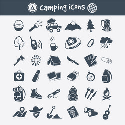 Camping symbol compass Royalty Free Vector Image