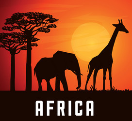 Flat about africa design Royalty Free Vector Image