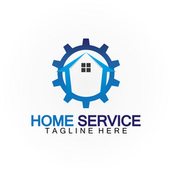 Home service logo design concept gear and Vector Image