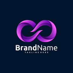 Infinity logo 3d geometric shape bright gradient Vector Image