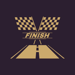 Race flag icon finish symbol flat Royalty Free Vector Image