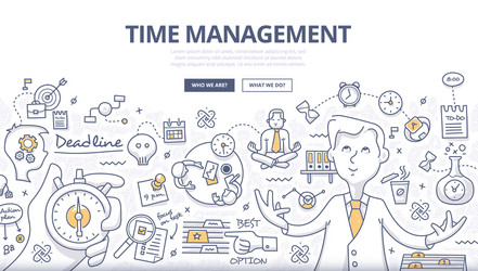 Project management doodle concept Royalty Free Vector Image