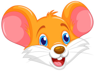 Cute rat face with smiley Royalty Free Vector Image
