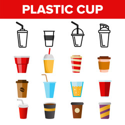 Plastic cup set cartoon Royalty Free Vector Image