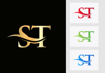 St logo design initial letter Royalty Free Vector Image