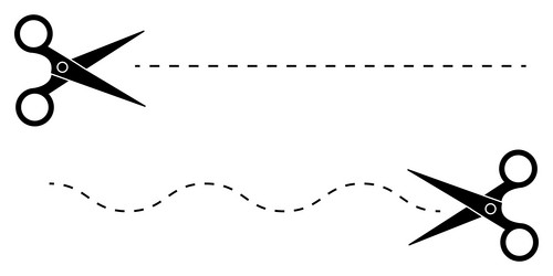 Scissors seam design template Royalty Free Vector Image