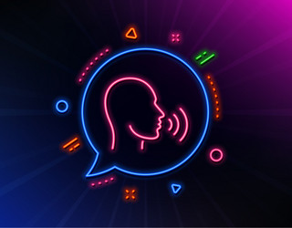 Human sing line icon talk sign continuous Vector Image