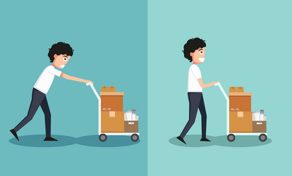 Improper versus against proper lifting Royalty Free Vector