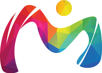 Letter m with man logo design Royalty Free Vector Image