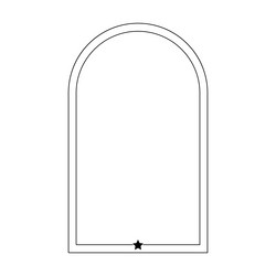 Arch frame border icon with star shape symbol Vector Image