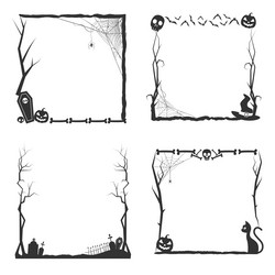 Halloween frame border silhouette Royalty Free Vector Image