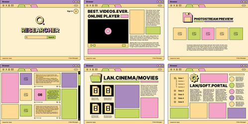 Old web ui retro windows user interface alert Vector Image