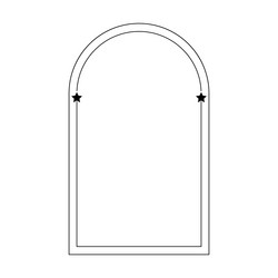 Arch frame border icon with star shape symbol Vector Image