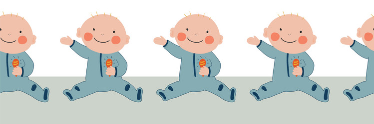 Baby doodles funny border Royalty Free Vector Image