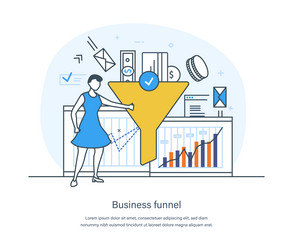 Business funnel process digital marketing Vector Image