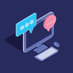 Desktop computer technology device icon Royalty Free Vector