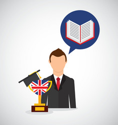 Learn english education icons Royalty Free Vector Image