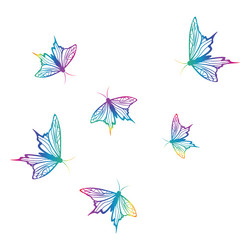 Rainbow Butterfly Vector Images (over 4,100)