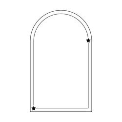 Arch frame border icon with star shape symbol Vector Image