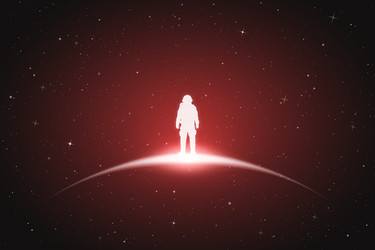 Astronaut in space falling cosmonaut silhouette Vector Image