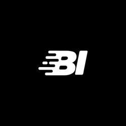 Letter bi fast speed technology modern logo design