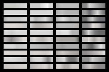 Metallic gradient collection with shiny silver Vector Image