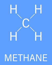 Methane natural gas molecule skeletal formula Vector Image