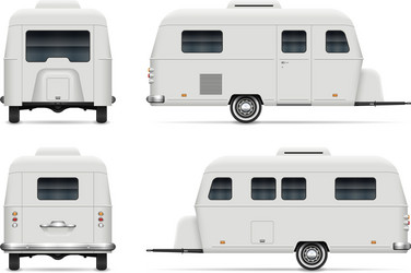 Rv motorhome template side front back view Vector Image