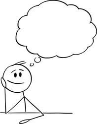 Cartoon thinking man or businessman with empty Vector Image