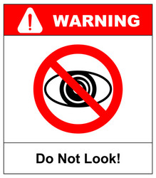 No watching sign do not look at observe Royalty Free Vector