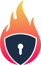 Fire security logo icon design Royalty Free Vector Image