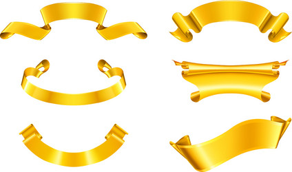 Elegant Gold Ribbon Curl Vector Images (over 930)
