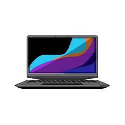 Notebook laptop computer cartoon Royalty Free Vector Image