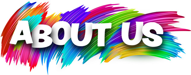 About us paper word sign with colorful spectrum Vector Image