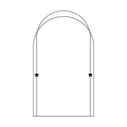 Arch frame border icon with star shape symbol Vector Image