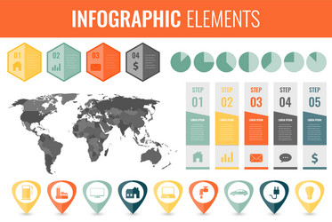 Collection infographic elements template Vector Image