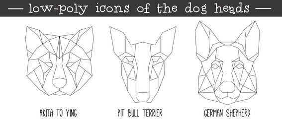 Dog head triangular icon geometric trendy line Vector Image