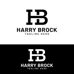 H b hb bh letter monogram logo design template Vector Image