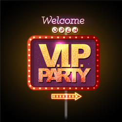 Purple neon frame with vip sign Royalty Free Vector Image