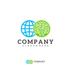 World tree logo template creative Royalty Free Vector Image
