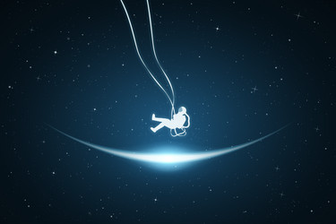 Astronaut in space falling cosmonaut silhouette Vector Image