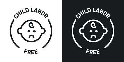 Child labor free icon setstop symbol Royalty Free Vector