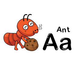 Isolated animal alphabet letter a-ant apple Vector Image