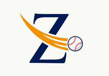 Letter z baseball logo concept with moving Vector Image