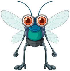Happy fly cartoon character doodle Royalty Free Vector Image